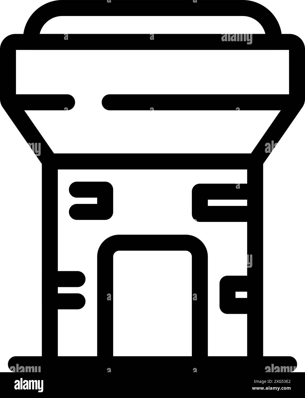 Simple line icon of an observation tower, perfect for representing ...