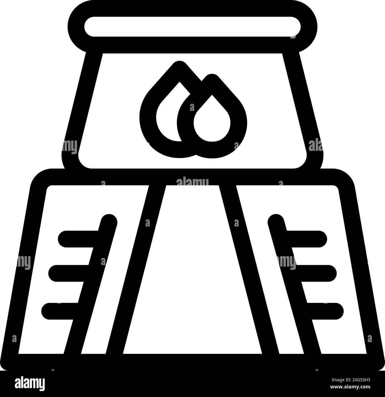 Simple line icon representing a water tower supplying water to a city ...