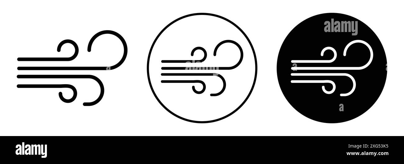 Wind icon vector logo set collection for web app ui Stock Vector Image ...