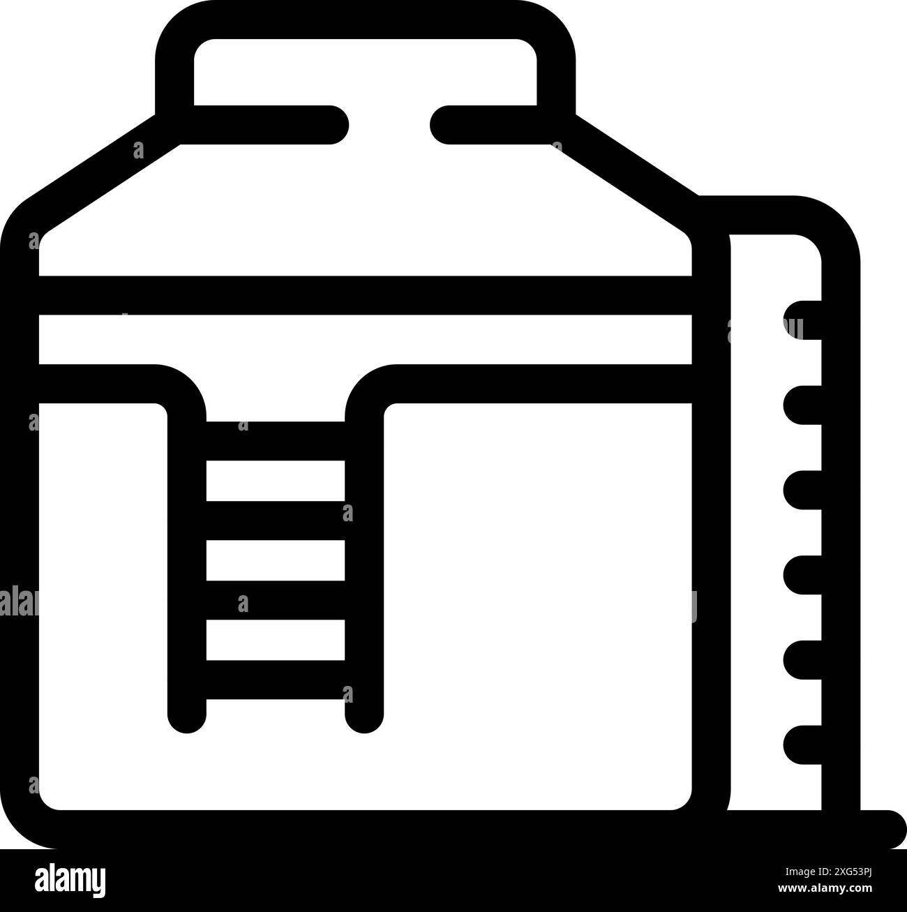 Water tower with measuring scale indicating water level for water ...