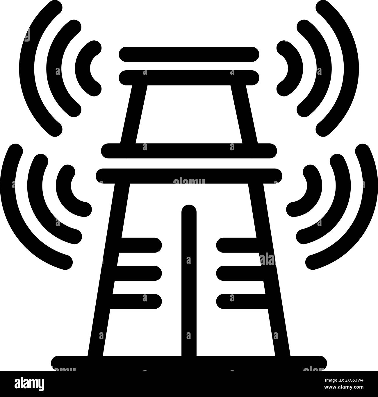 Radio tower transmitting signals for long distance communication, telecommunication technology ...