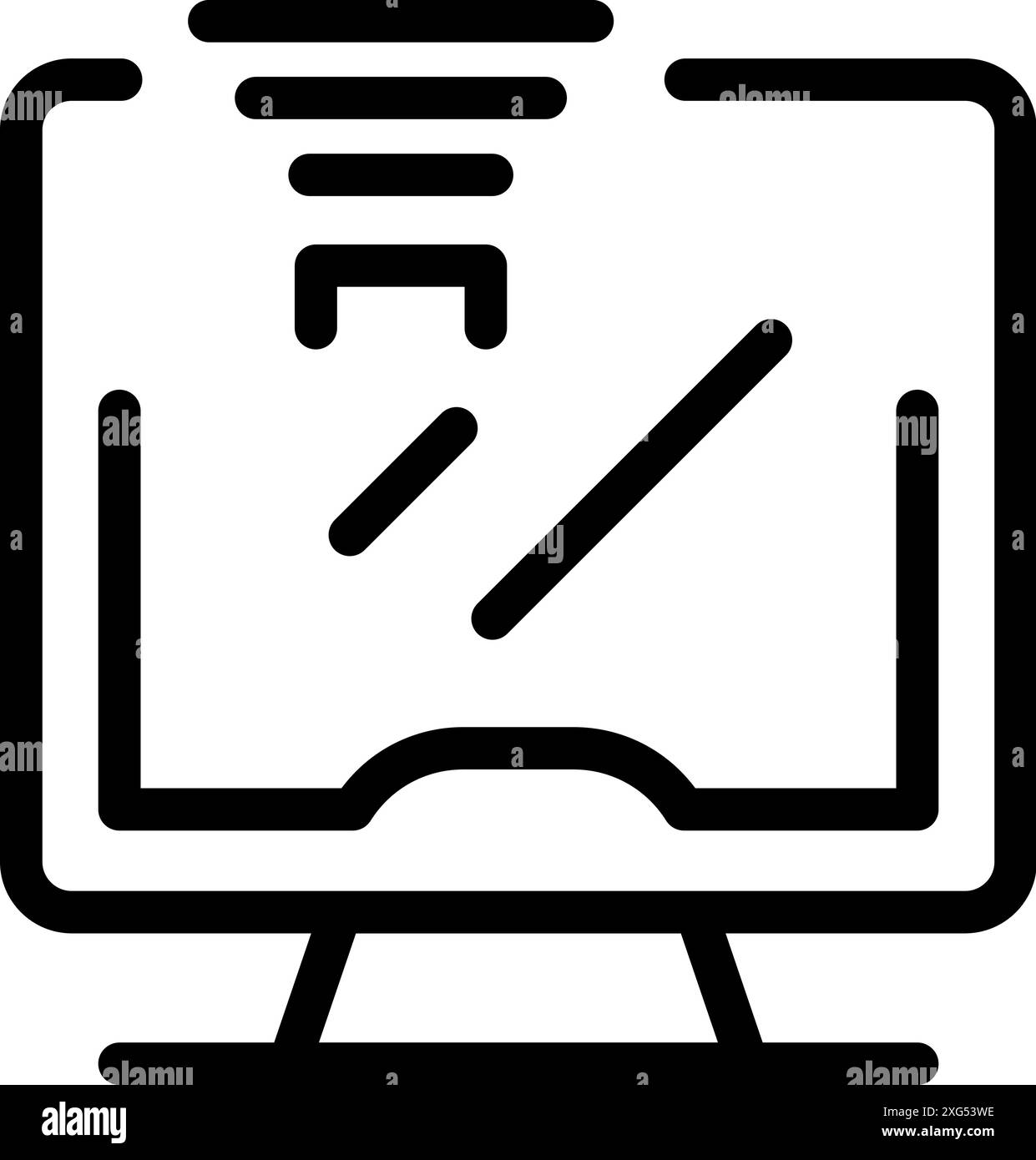 Black and white icon of augmented reality interface being displayed on ...