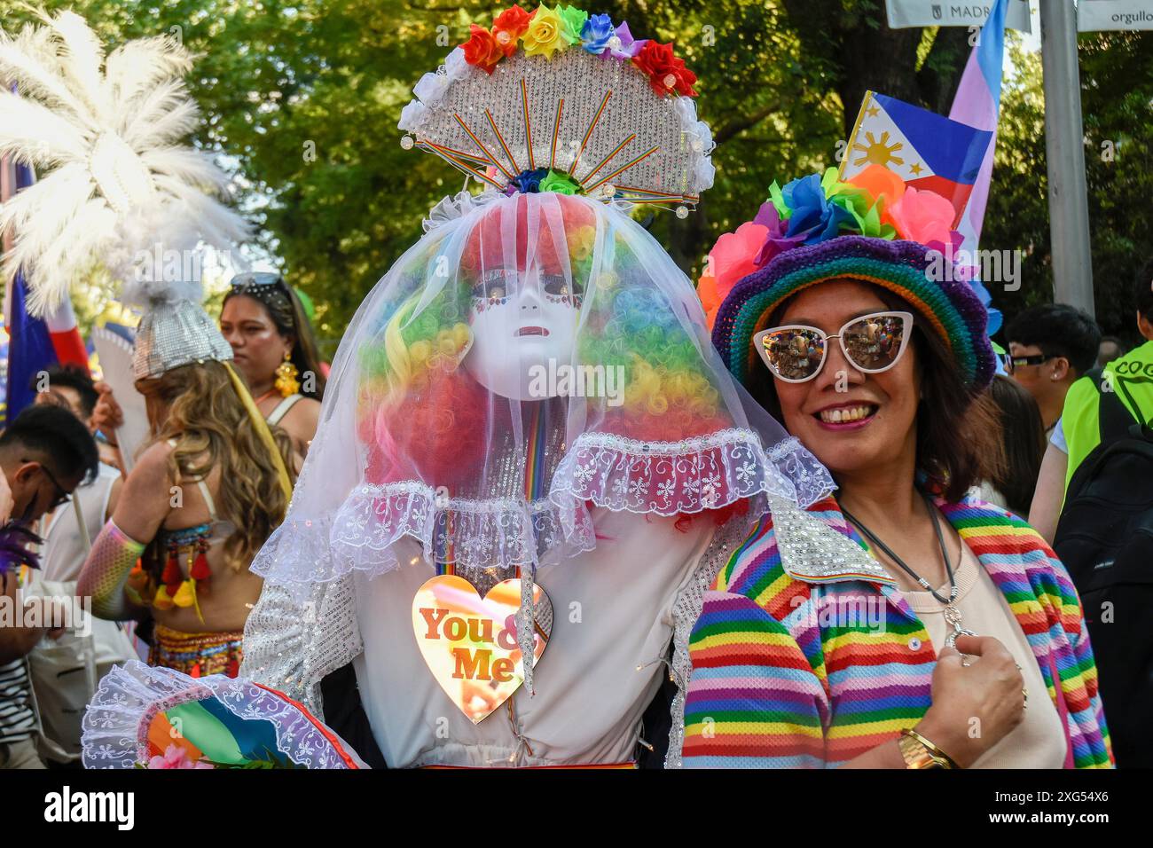 Madrid, Madrid, SPAIN. 6th July, 2024. Thousands of people participate ...