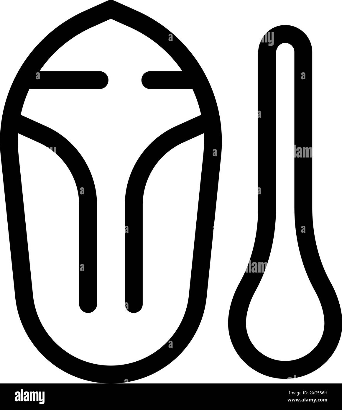 Simple line drawing representing a traditional african mask ...