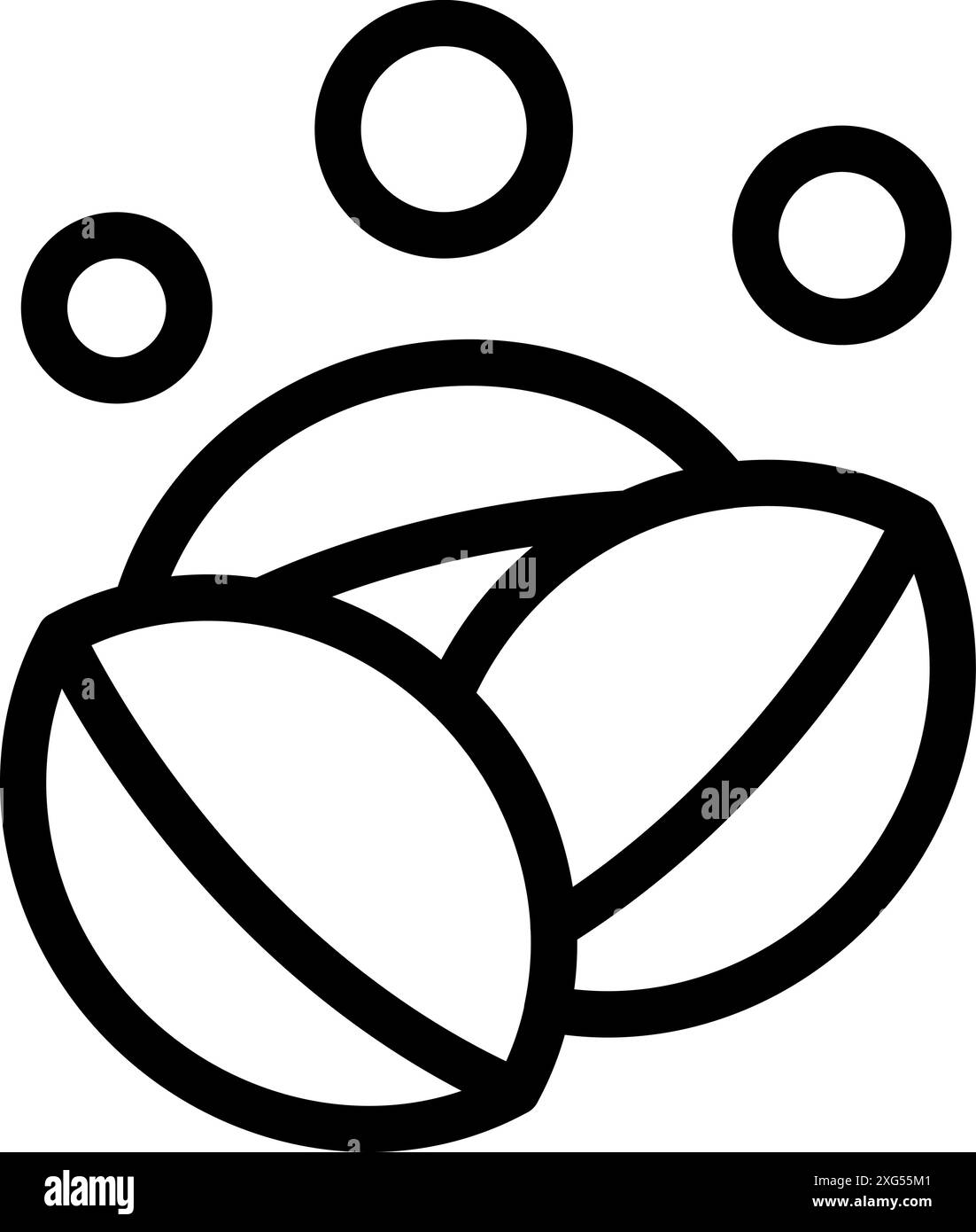 Simple line drawing of two hazelnuts falling down with motion lines ...