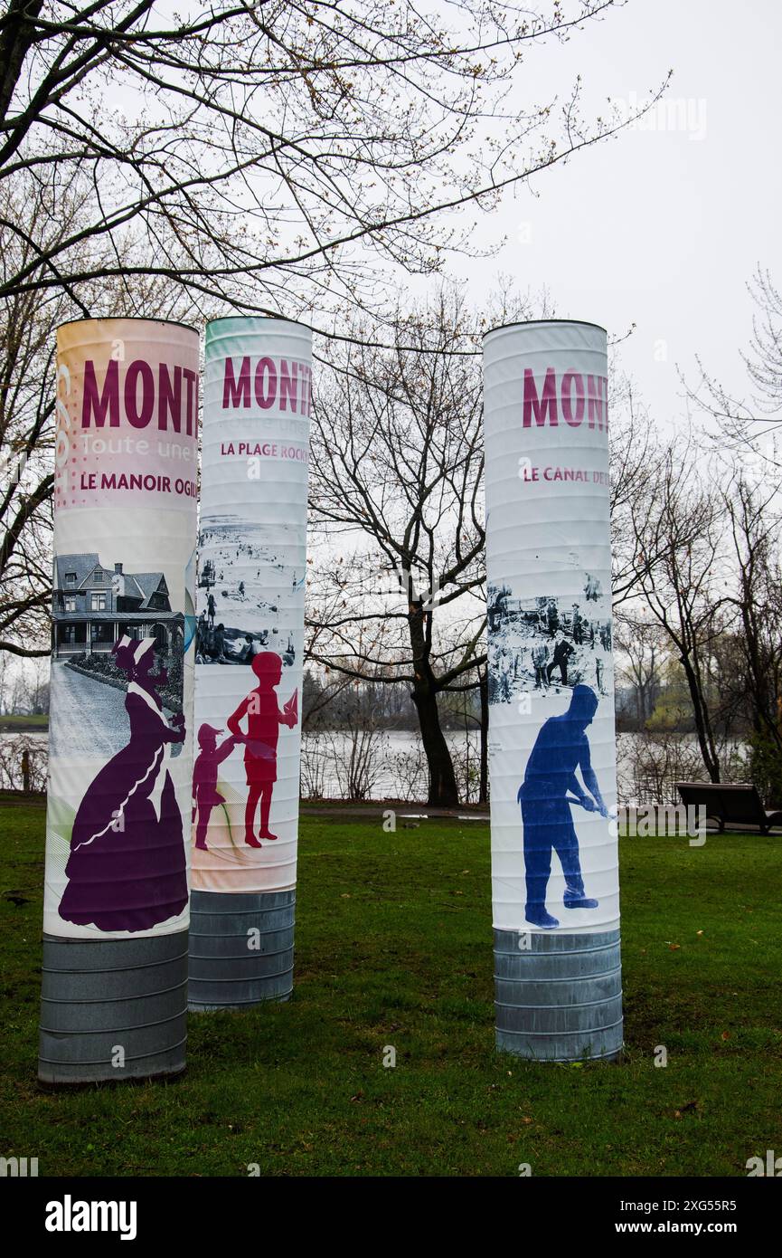 Activities in Montreal cylindrical signs at Rapids Park in LaSalle ...