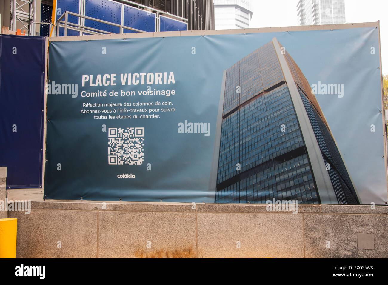 Sign advertising Place Victoria, a new building under construction on ...
