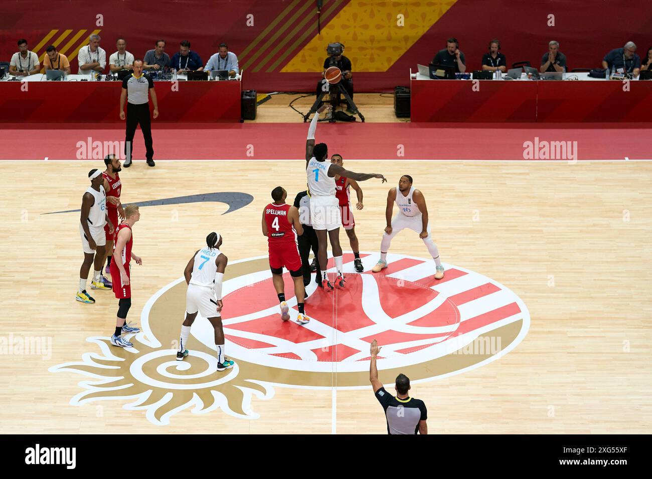 Time to start seen in action during the game between Bahamas and Poland ...