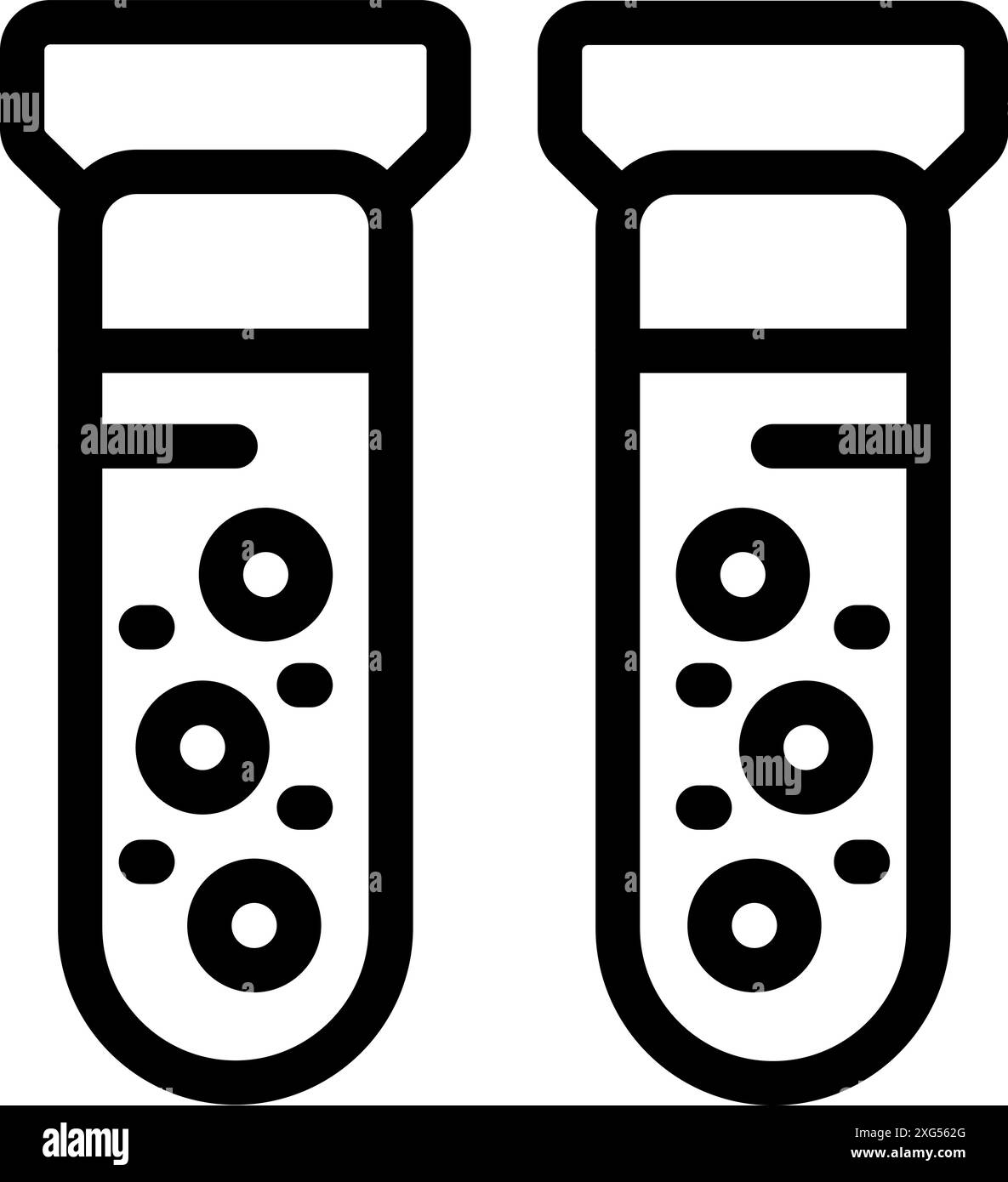 This icon represents two test tubes filled with red blood cells ...