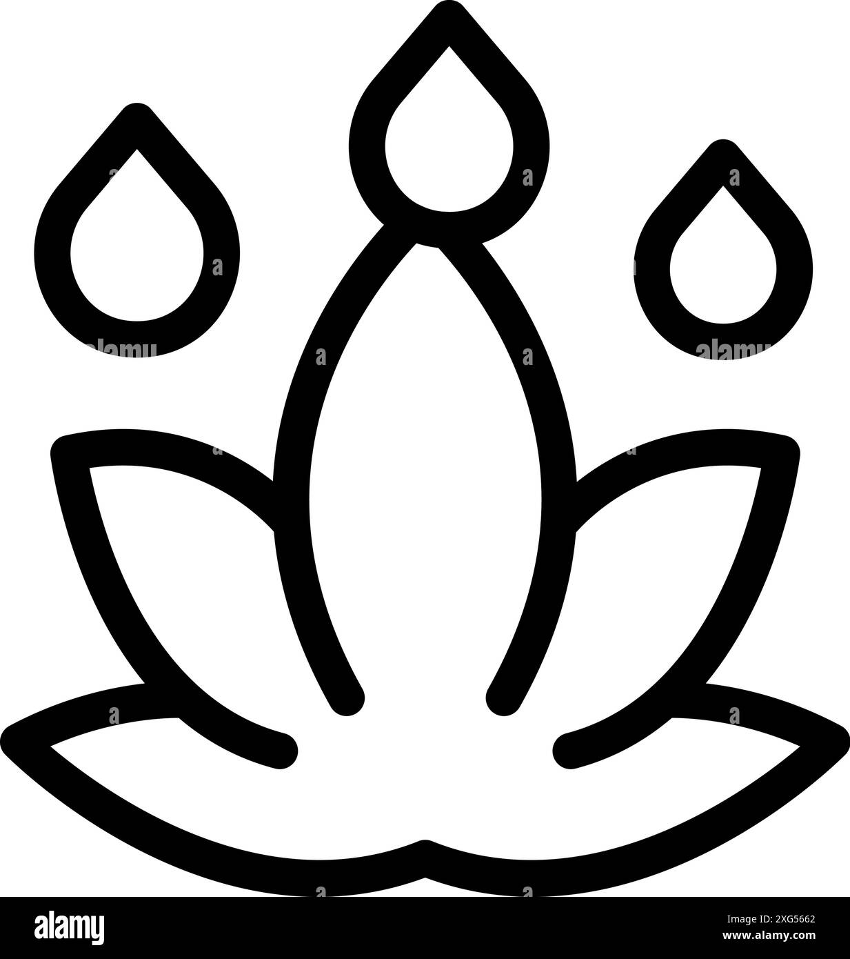 Simple bold line icon representing a plant being watered and growing ...