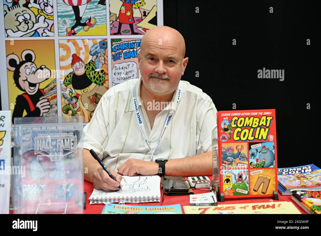LONDON, UK. 6th July, 2024. The comic book creators Lew Stringer were ...