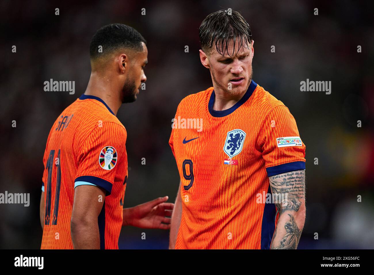 Cody Gakpo (Niederlande, #11), Wout Weghorst (Niederlande, #09), GER, UEFA Euro 2024, Fussball ...