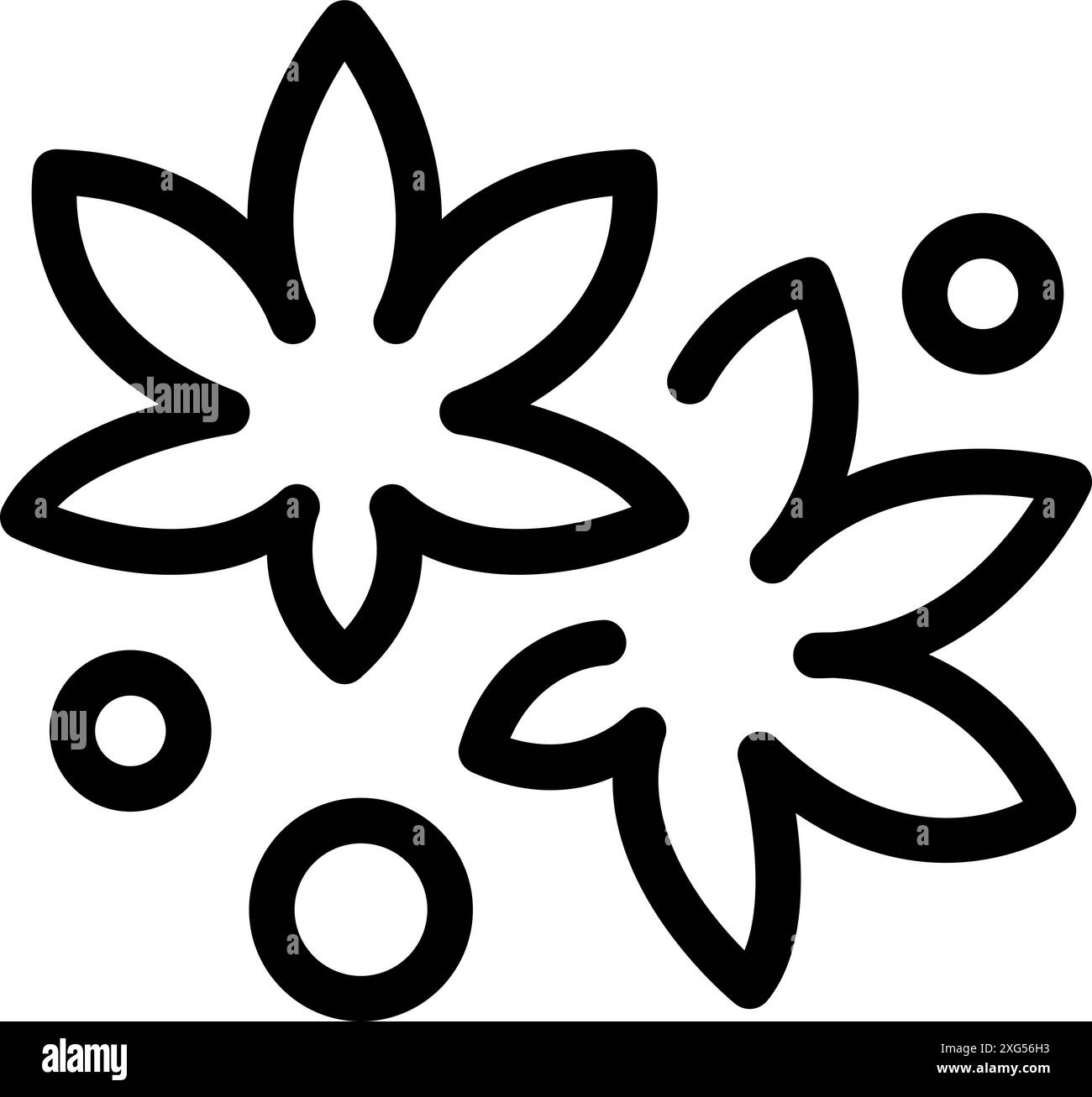 Two cannabis leaves falling with bubbles around on a white background ...