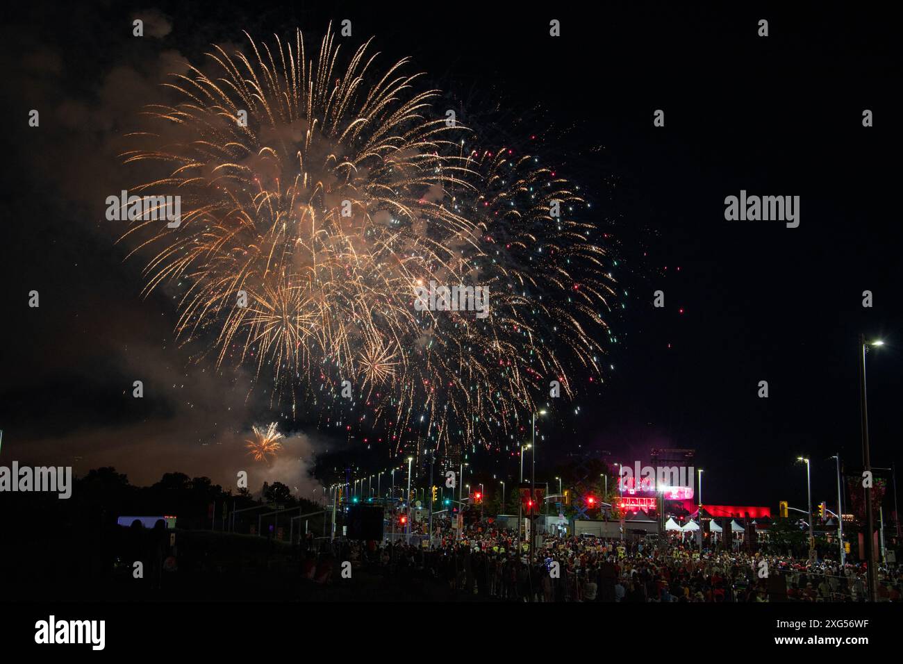 Canada Day Fireworks, Lebreton Flats, Ottawa, Ontario, Canada, July 1st ...