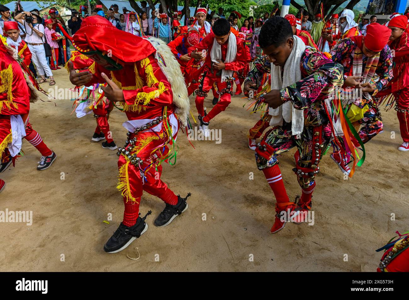 A group of Devils performs a lively dance at Plaza del Coco during the ...