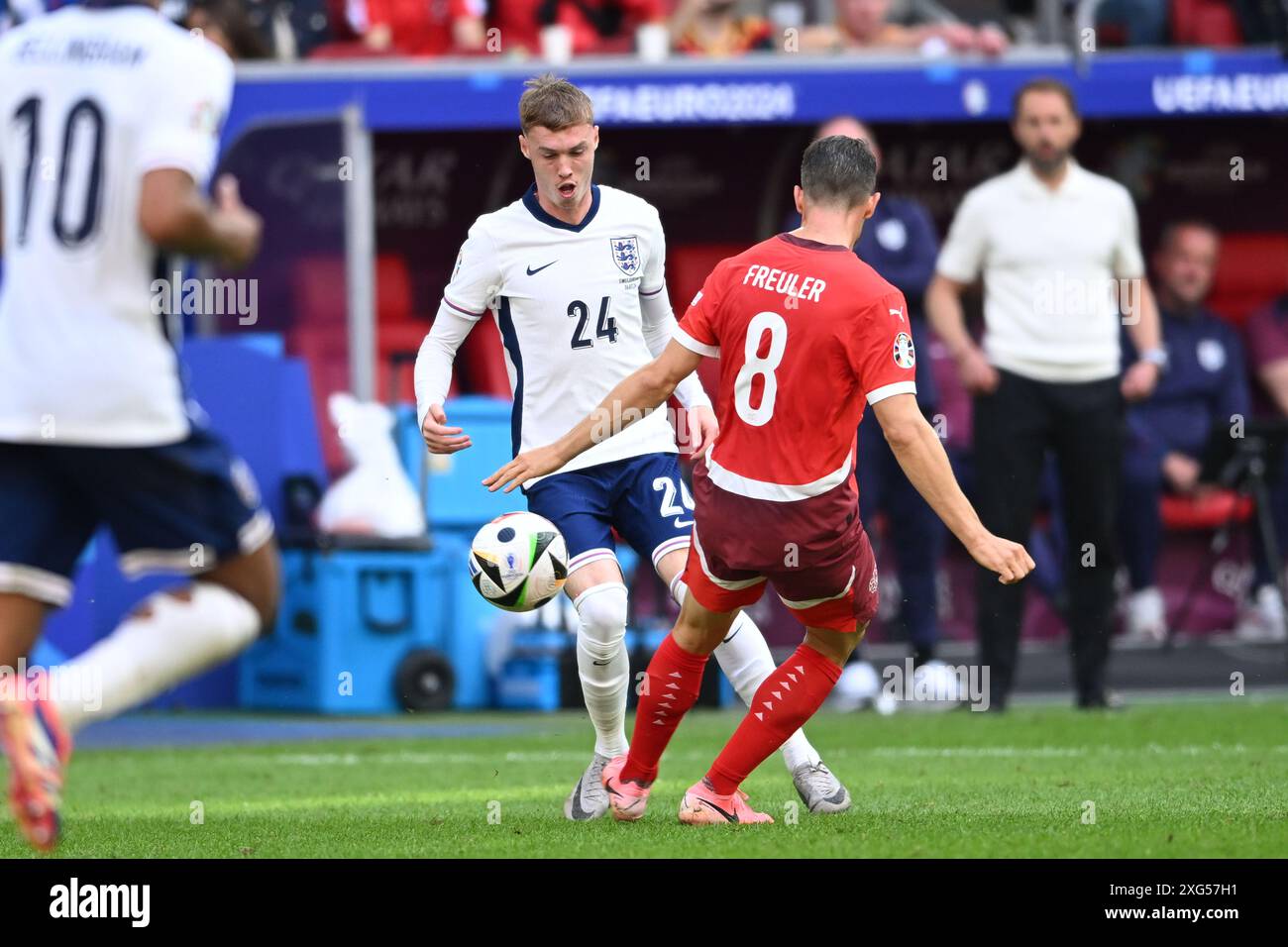 Cole Palmer (England)Remo Freuler (Switzerland) during the UEFA Euro ...