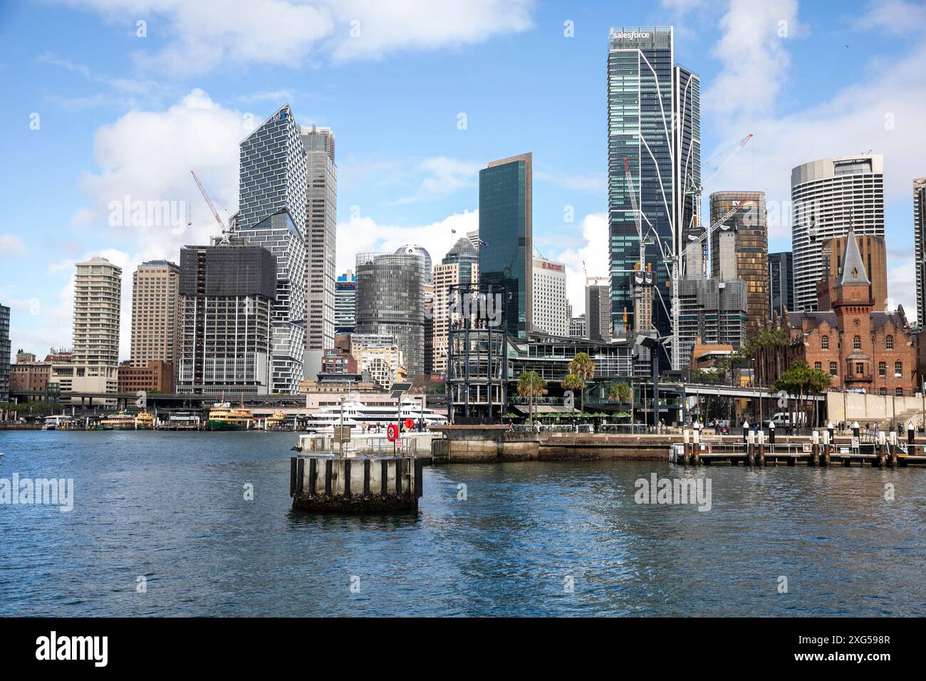 Sydney harbour and Circular Quay with city centre skyscrapers and ...