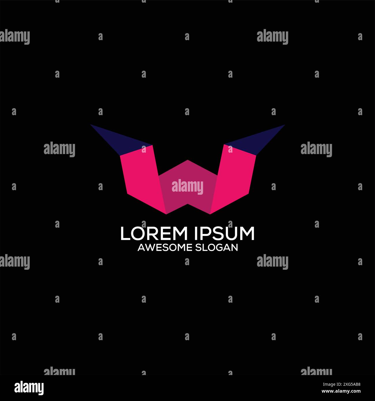 W letter for wings logo design hi-res stock photography and images - Alamy