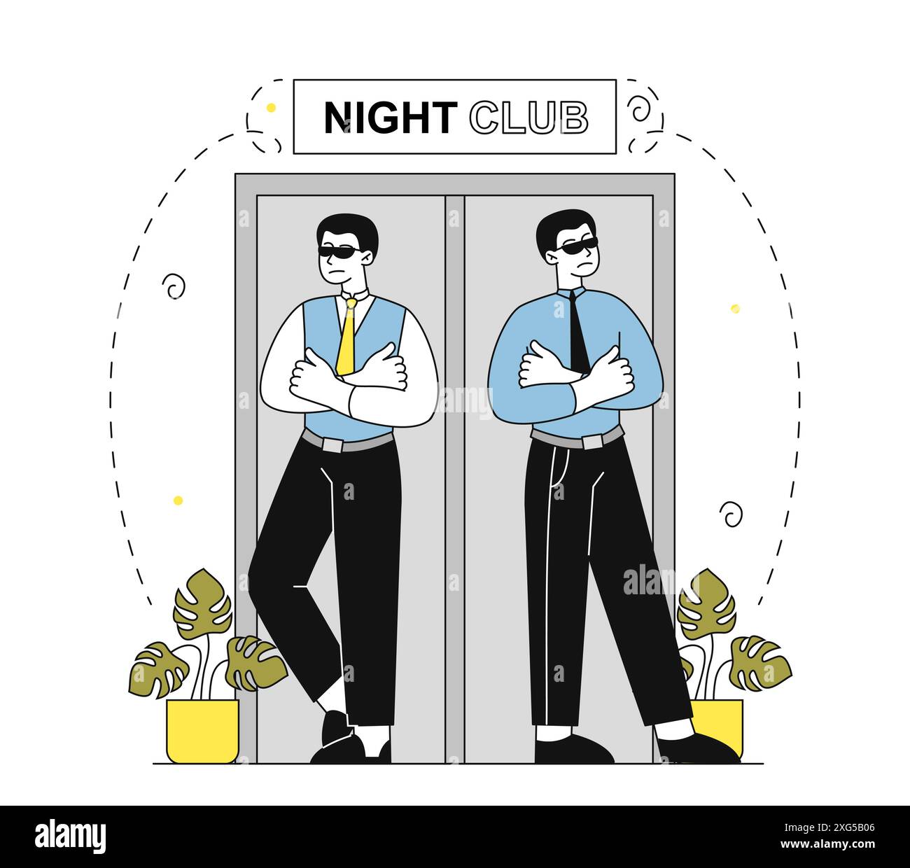 Security guard bar bouncer Stock Vector Images - Alamy