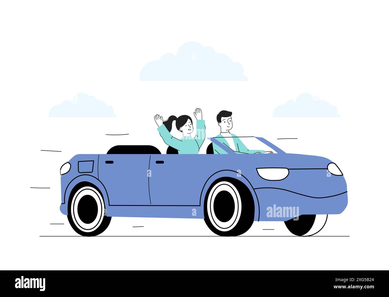 Young people driving red Cut Out Stock Images & Pictures - Alamy