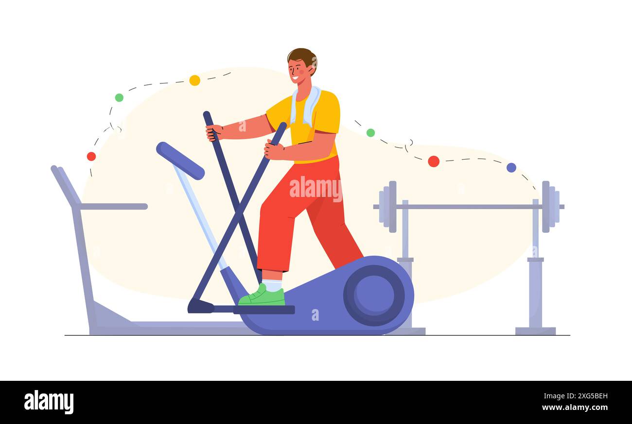 Strong man training cardio exercise Stock Vector Images - Alamy