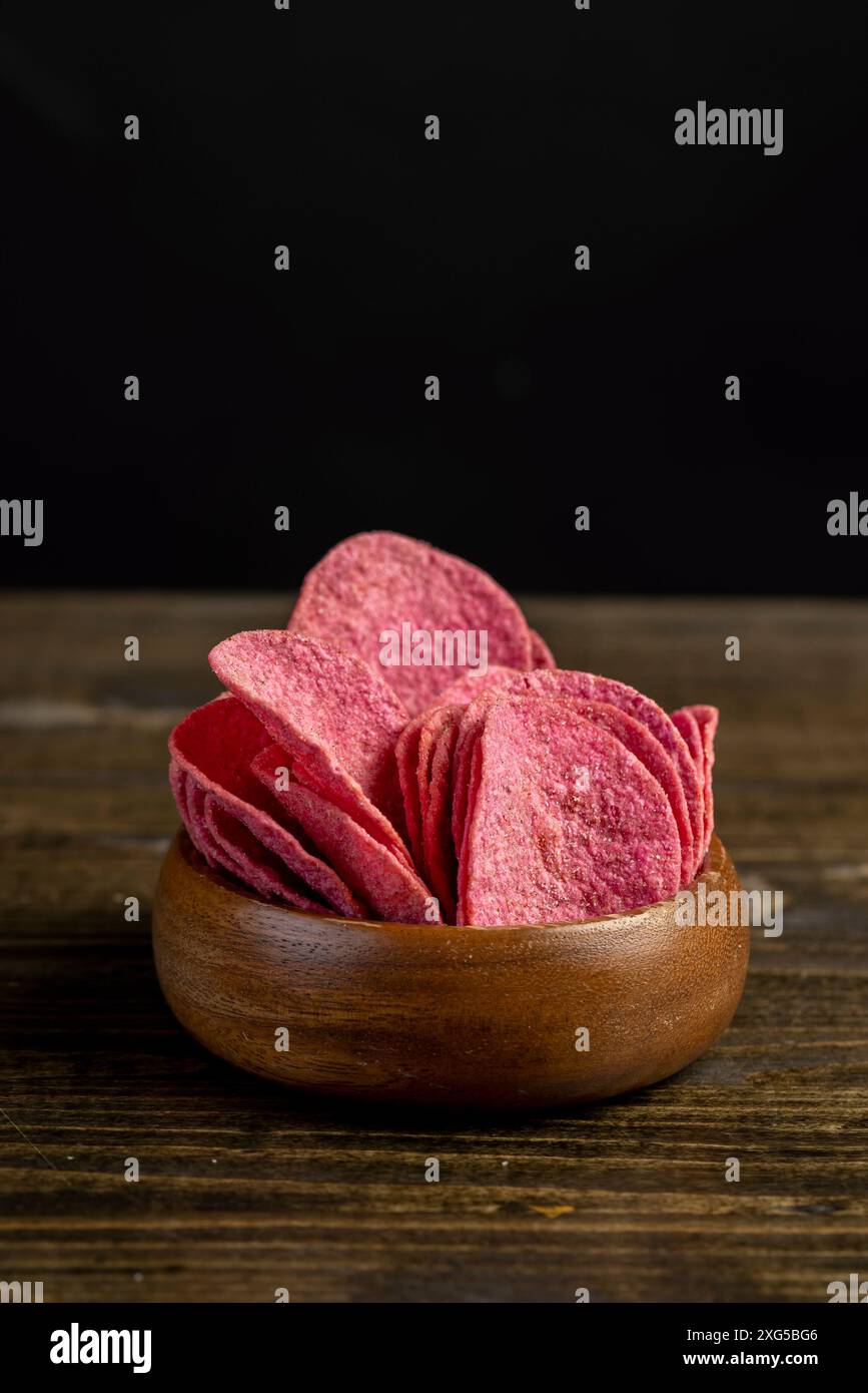 red potato chips with meat flavor, adding red dye to potato chips Stock ...
