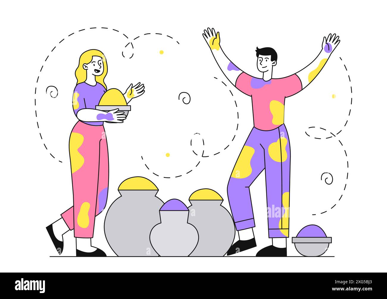 Holi man indian gulal Stock Vector Images - Alamy