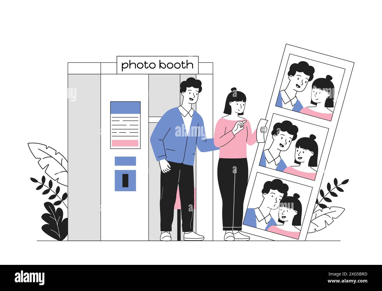 Couple in love photo booth Stock Vector Images - Alamy