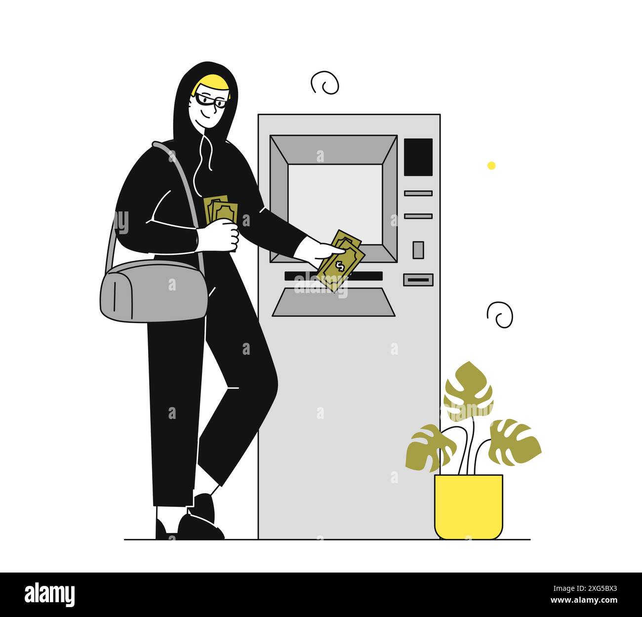 Theft atm Stock Vector Images - Alamy