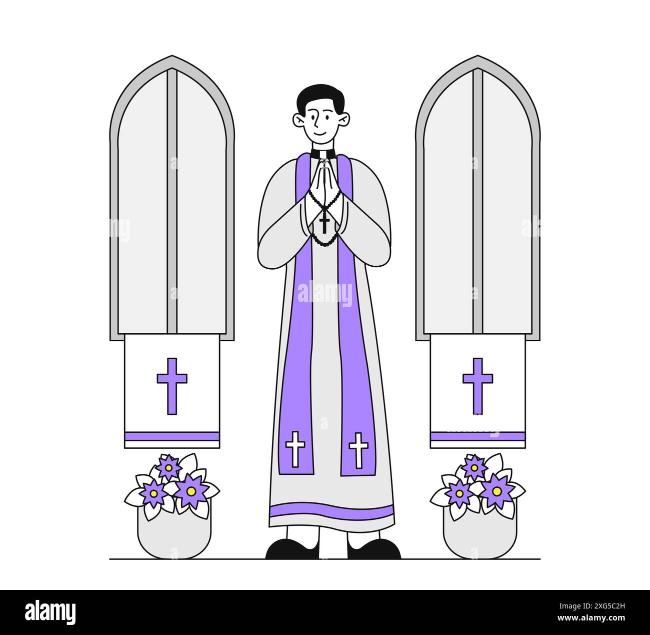 Ceremonial baptism Stock Vector Images - Alamy