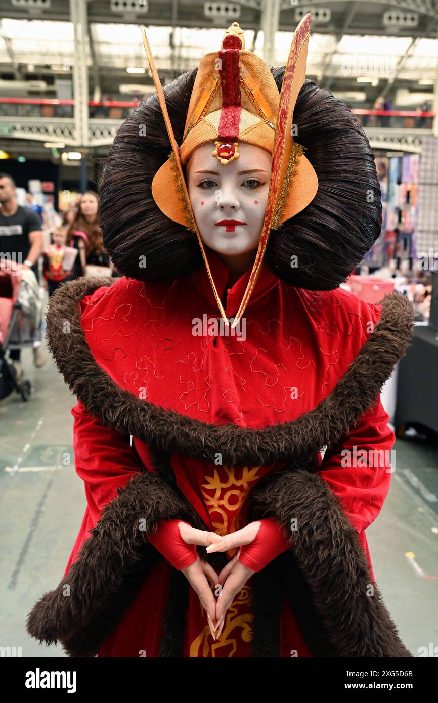 LONDON, UK. 6th July, 2024. Hundreds attend the London Film and Comic ...