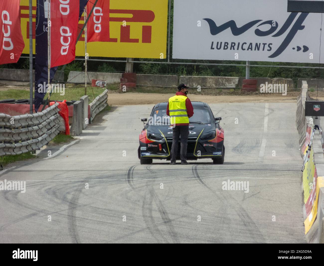 classic rally car on a Portuguese Lousada circuit in 2021. Classic ...