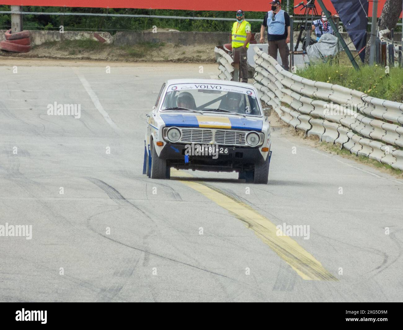 classic rally car on a Portuguese Lousada circuit in 2021. Classic ...