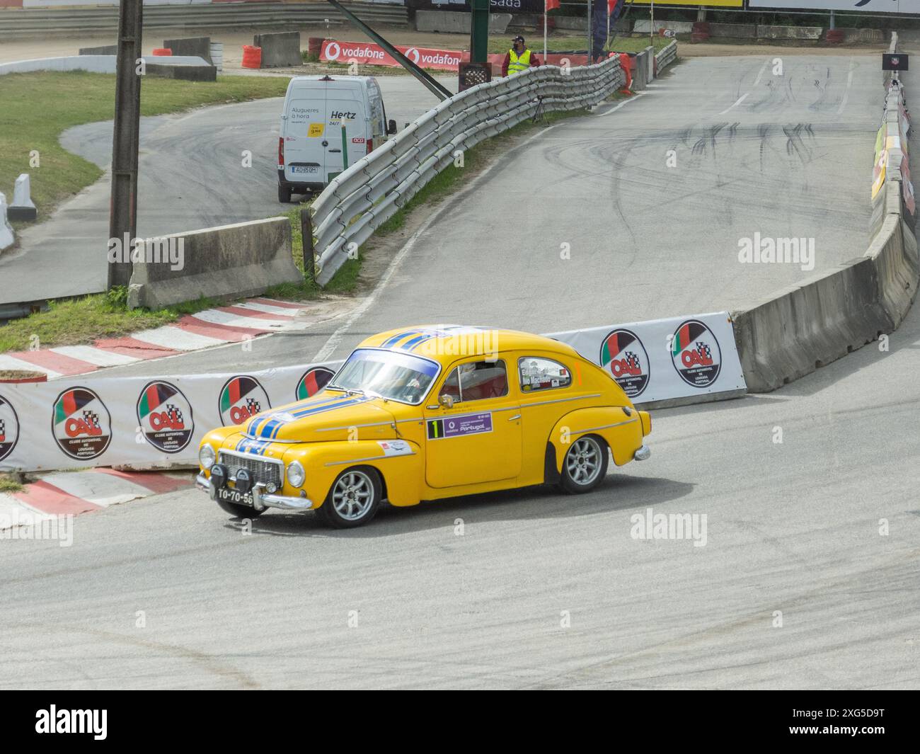 classic rally car on a Portuguese Lousada circuit in 2021. Classic ...