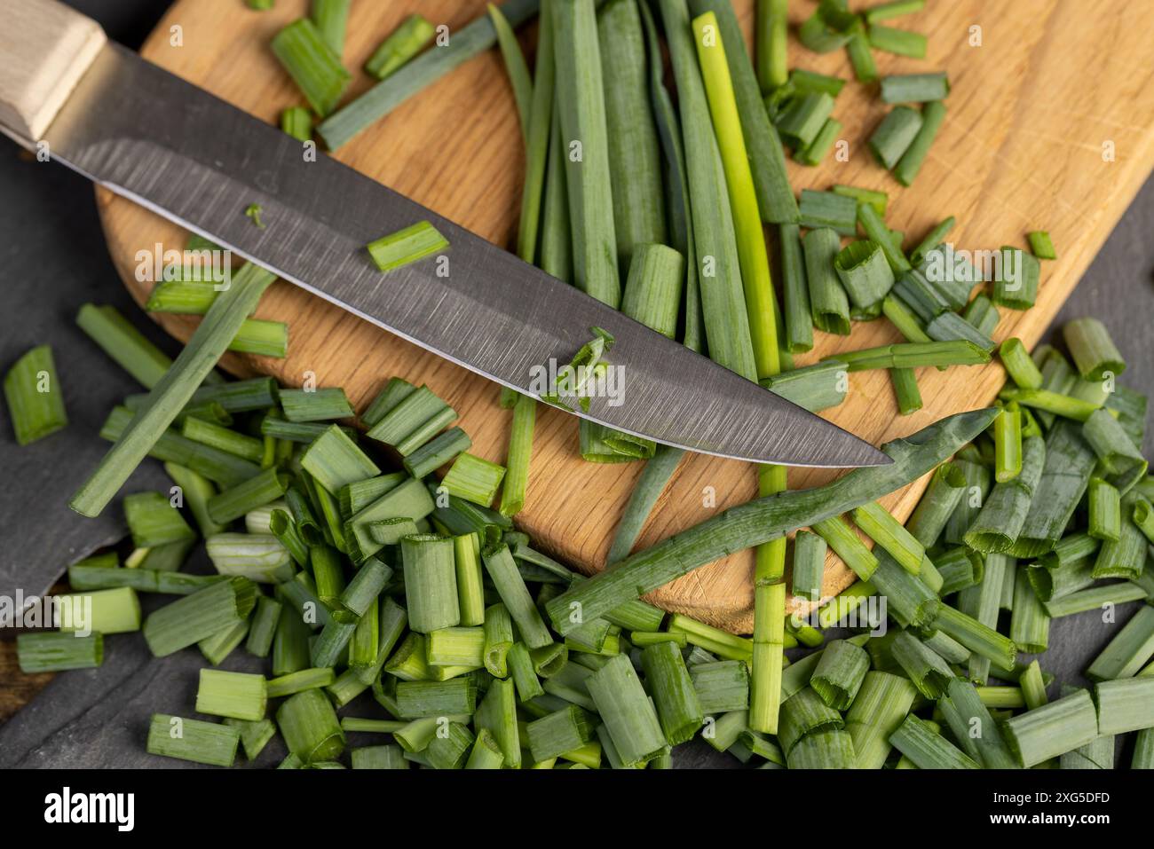 green onions on the table during cooking, green onion spices in cooking ...
