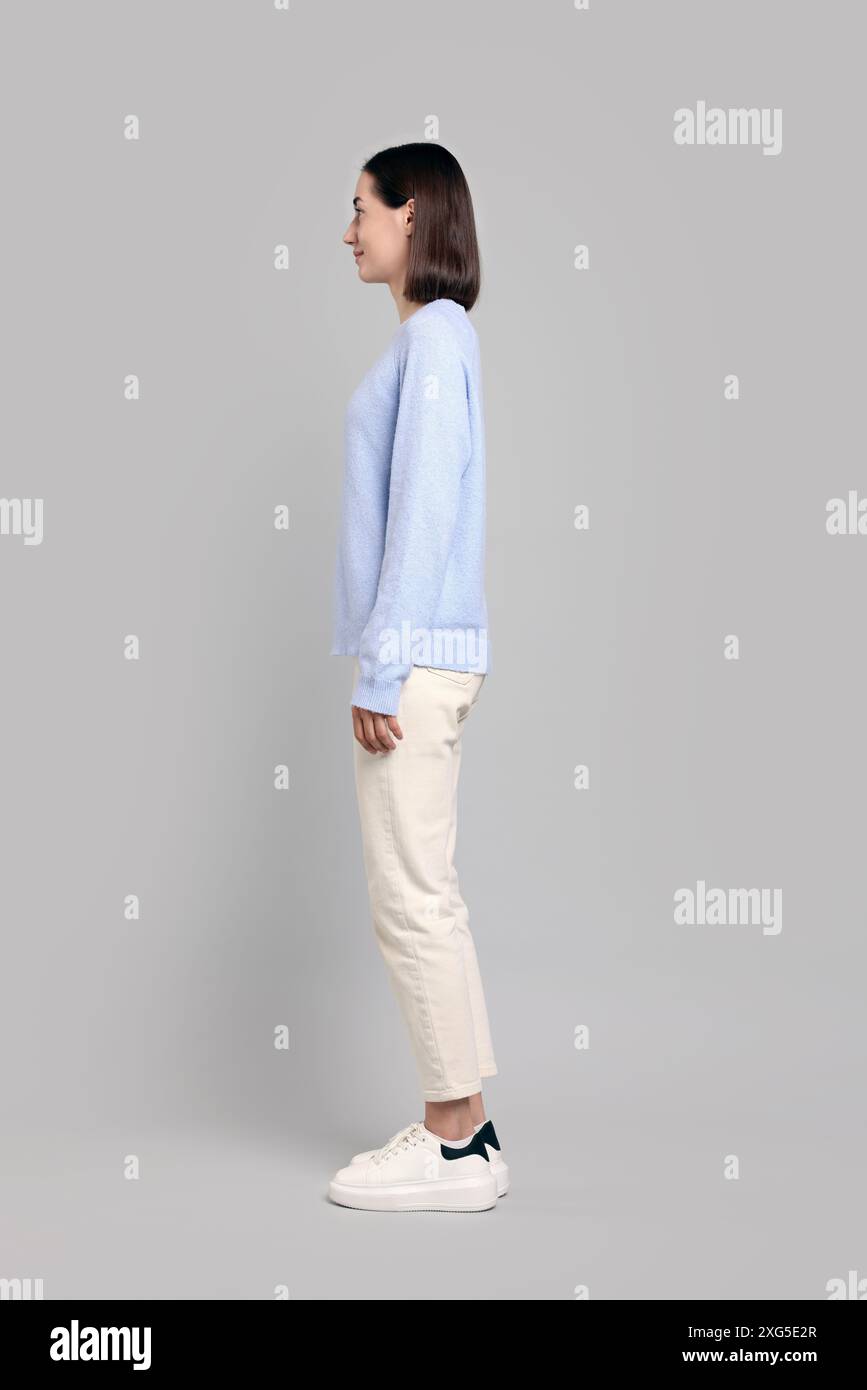 Woman good posture standing hi-res stock photography and images - Alamy