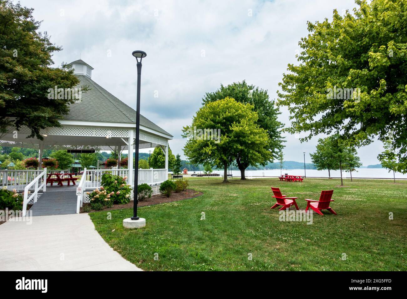 Coxsackie, NY - US - July 5, 2024 The newly renovated gazebo at ...