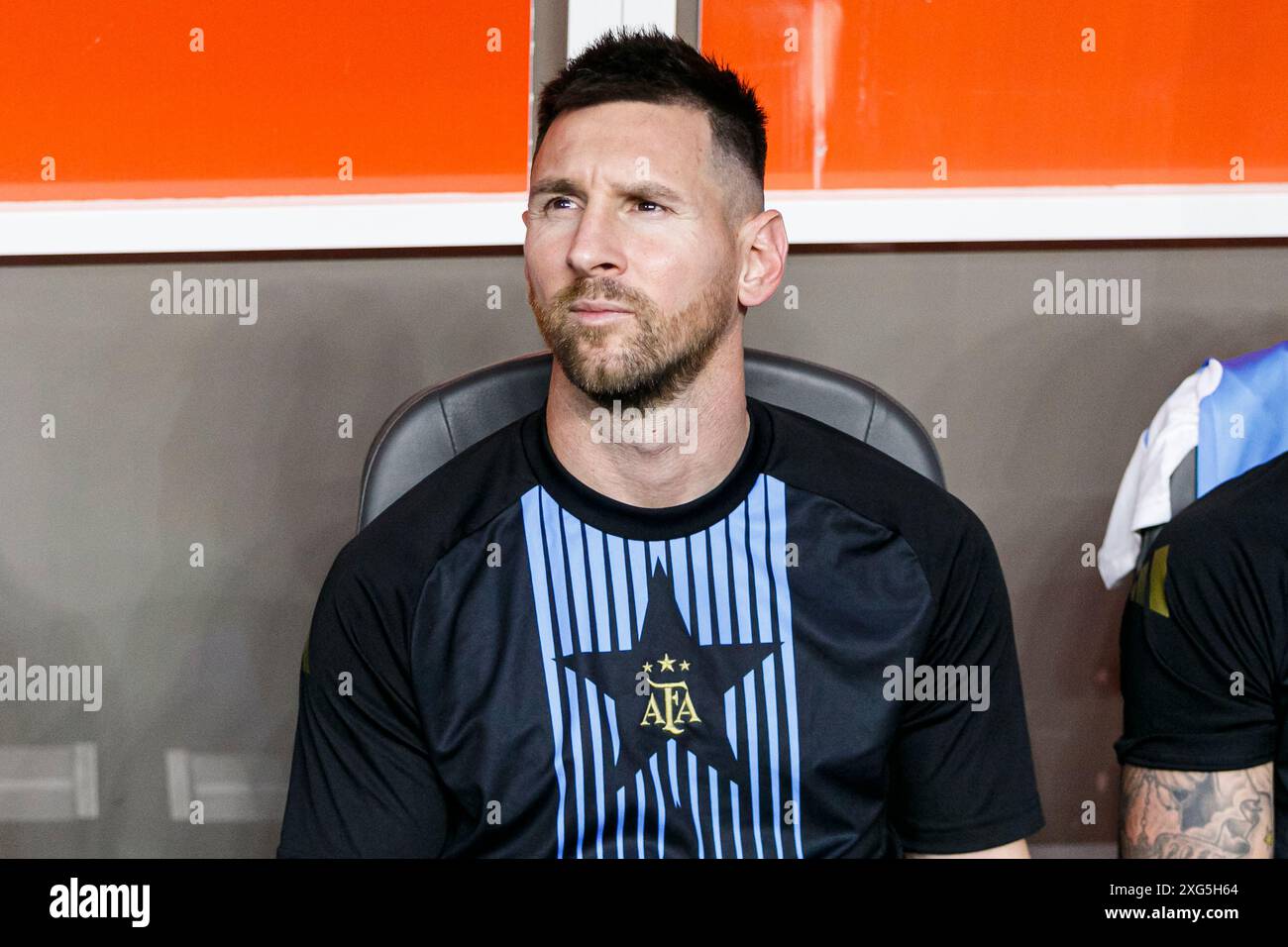 MIAMI GARDENS, FLORIDA - JUNE 29: Lionel Messi of Argentina during the ...