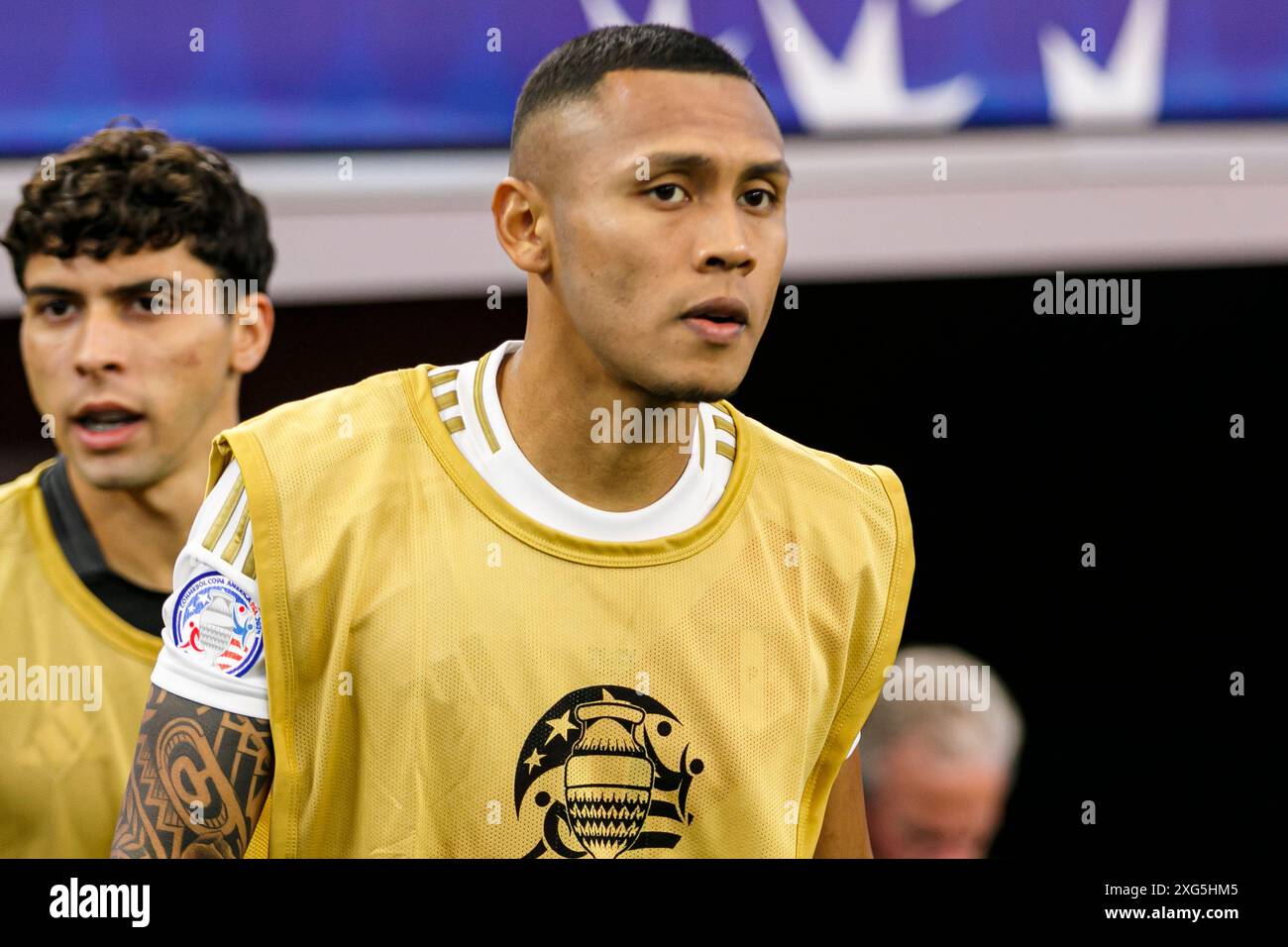 ARLINGTON, TEXAS - JUNE 21: Bryan Reyna of Peru prior the CONMEBOL Copa ...