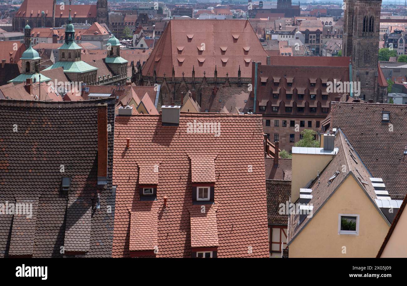 View of the roofscape of the historic city centre from the castle's ...
