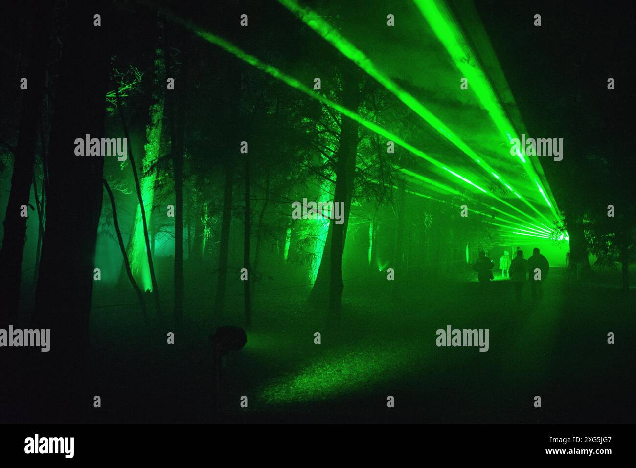 Laser light show at a park Stock Photo - Alamy