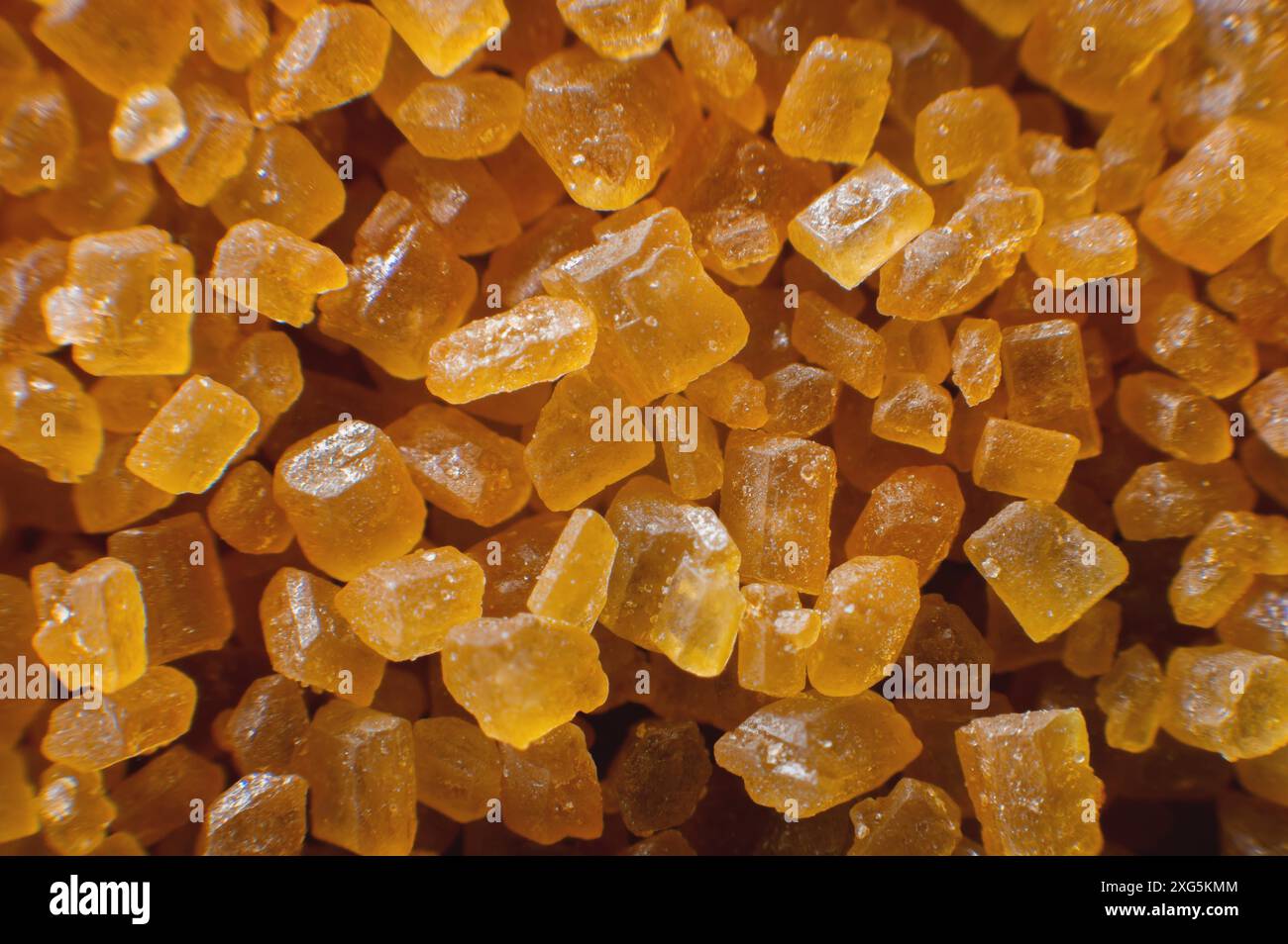 Extreme macro crystals of cane sugar. Abstract sugar background close ...