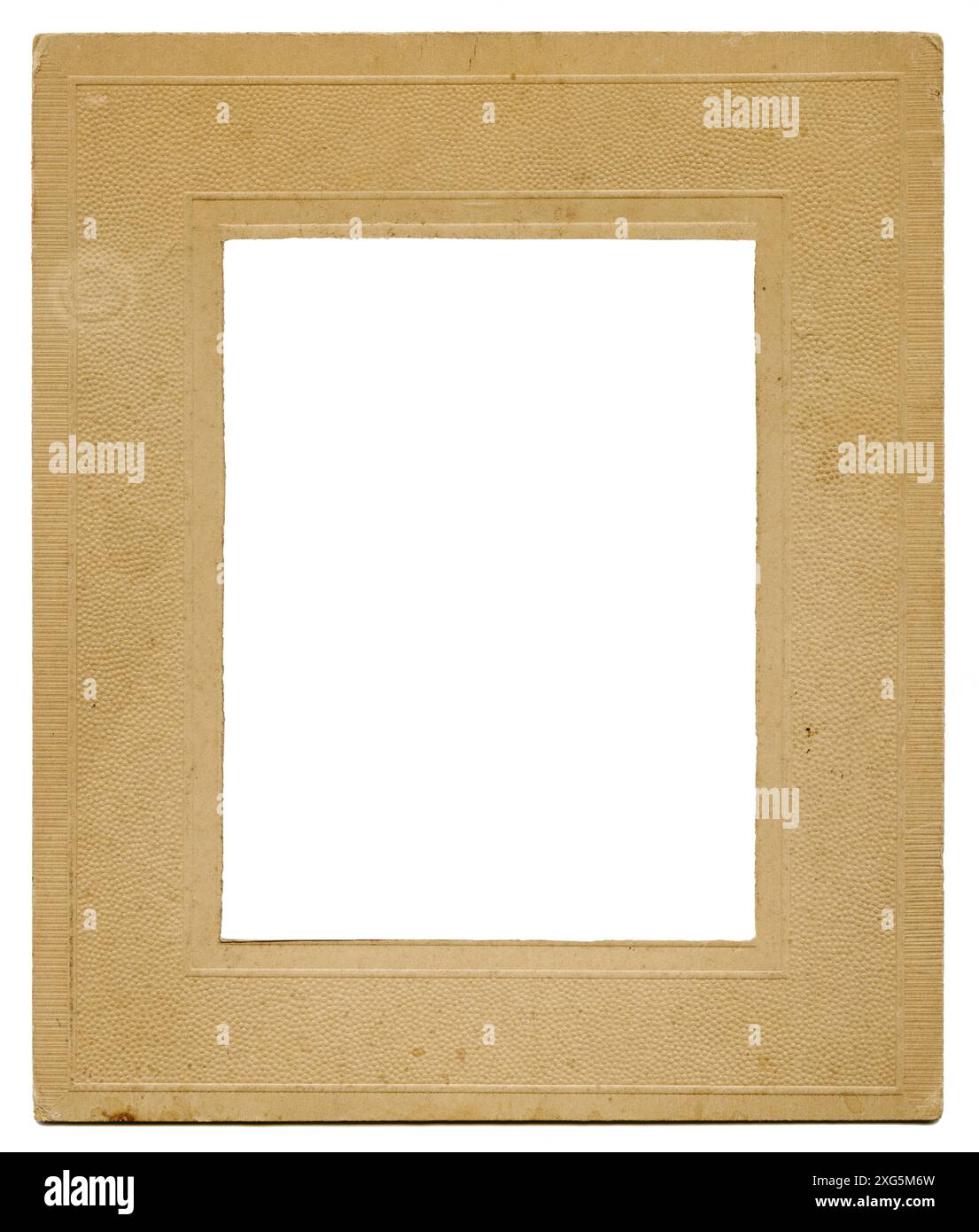 Old cardboard photo frame template isolated on white background. Mock ...
