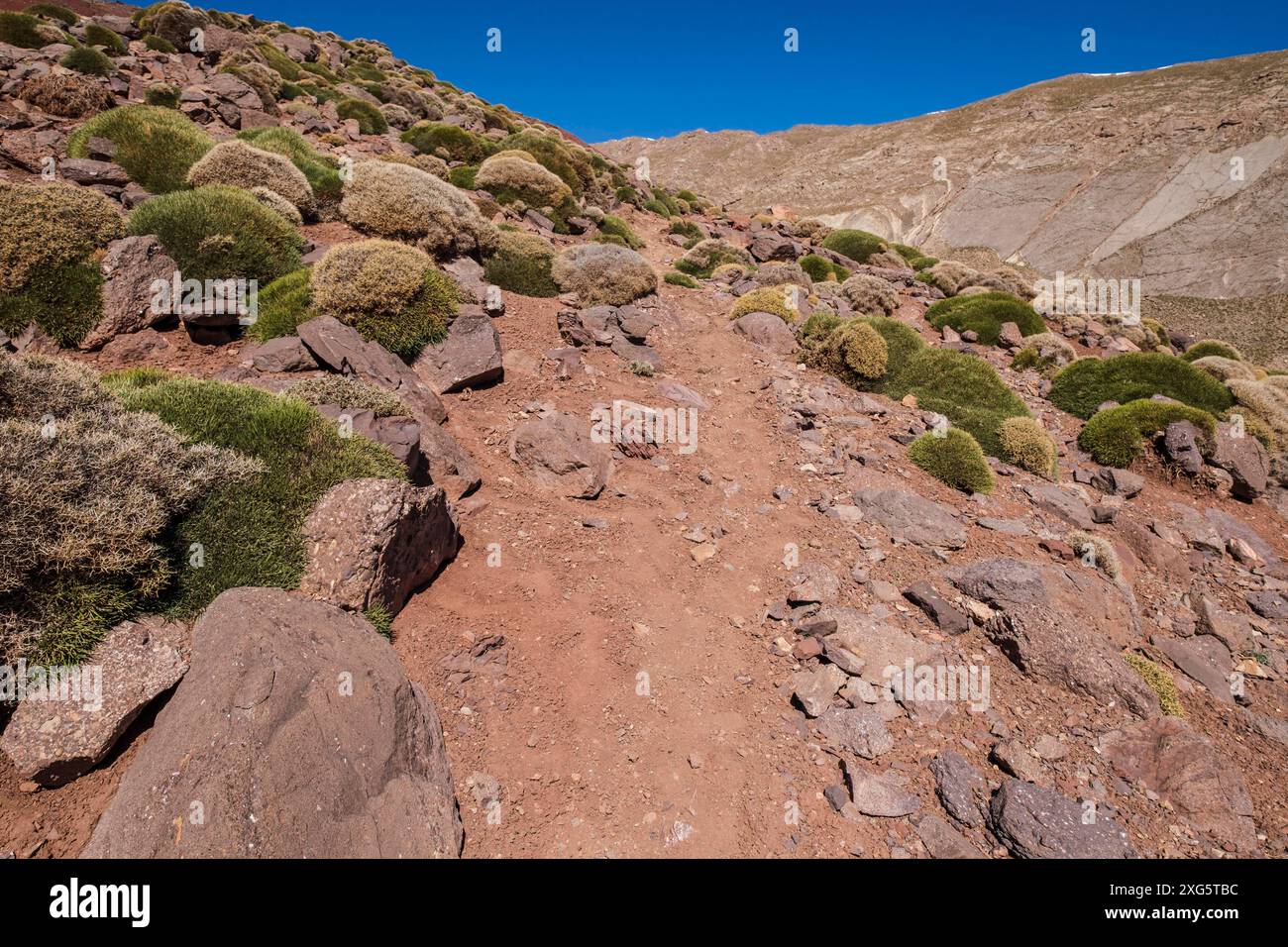 Plateau de Tarkeddit descent towards the Arous gorge, MGoun trek, Atlas ...