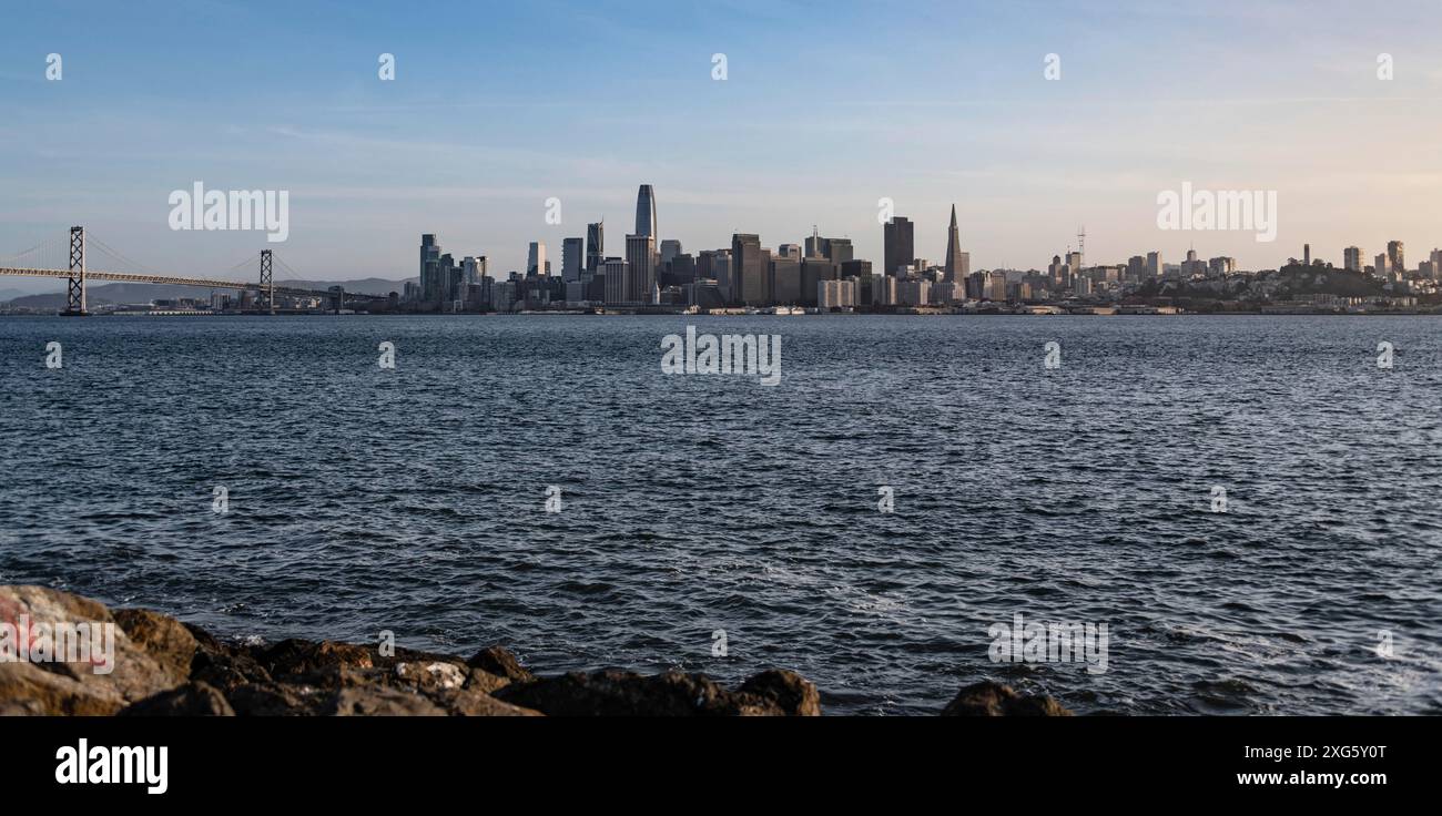 San Francisco and the Oakland Bay Bridge. View from Treasure Island ...