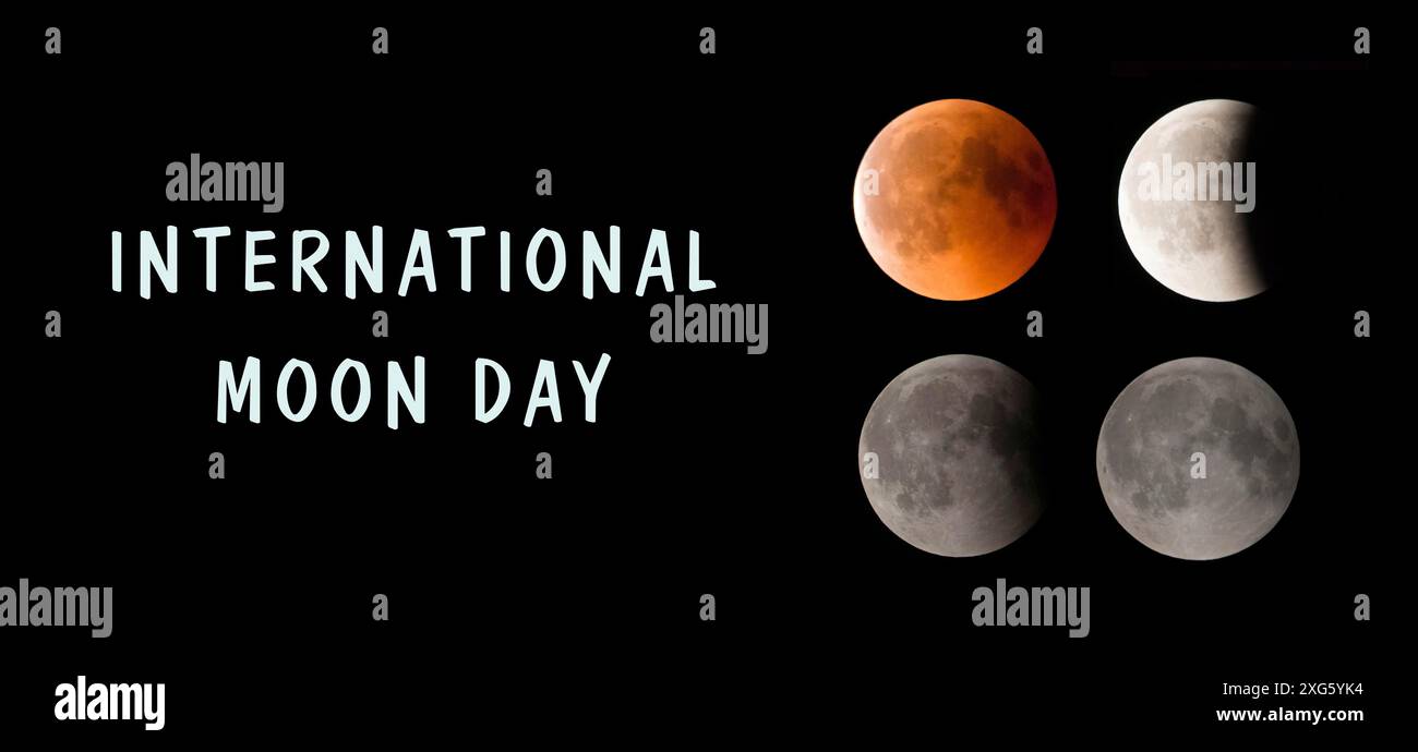 International moon day, solar eclipse, astronomy science Stock Photo ...