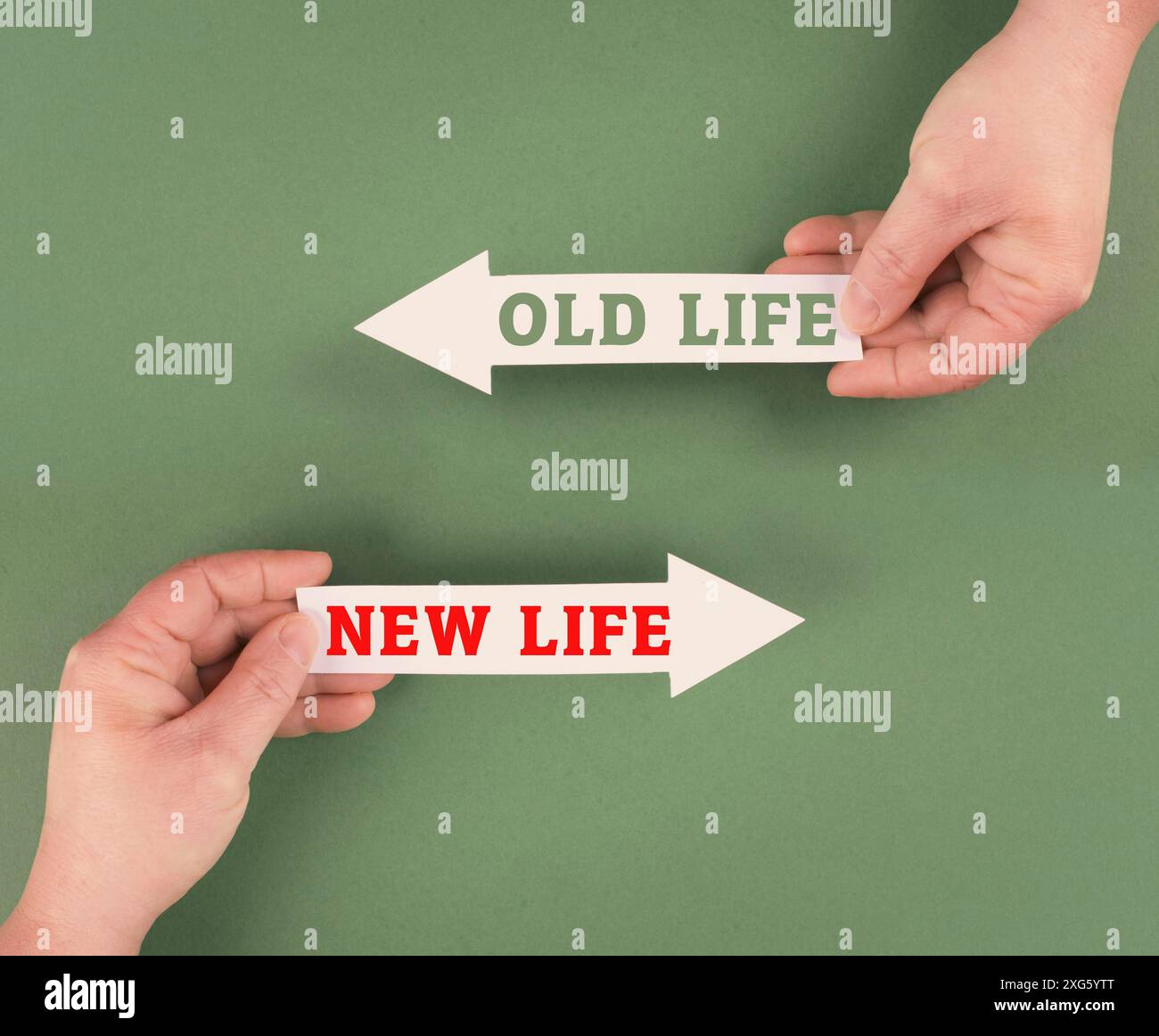 Old and new life concept, choosing a new direction, changing lifestyle ...