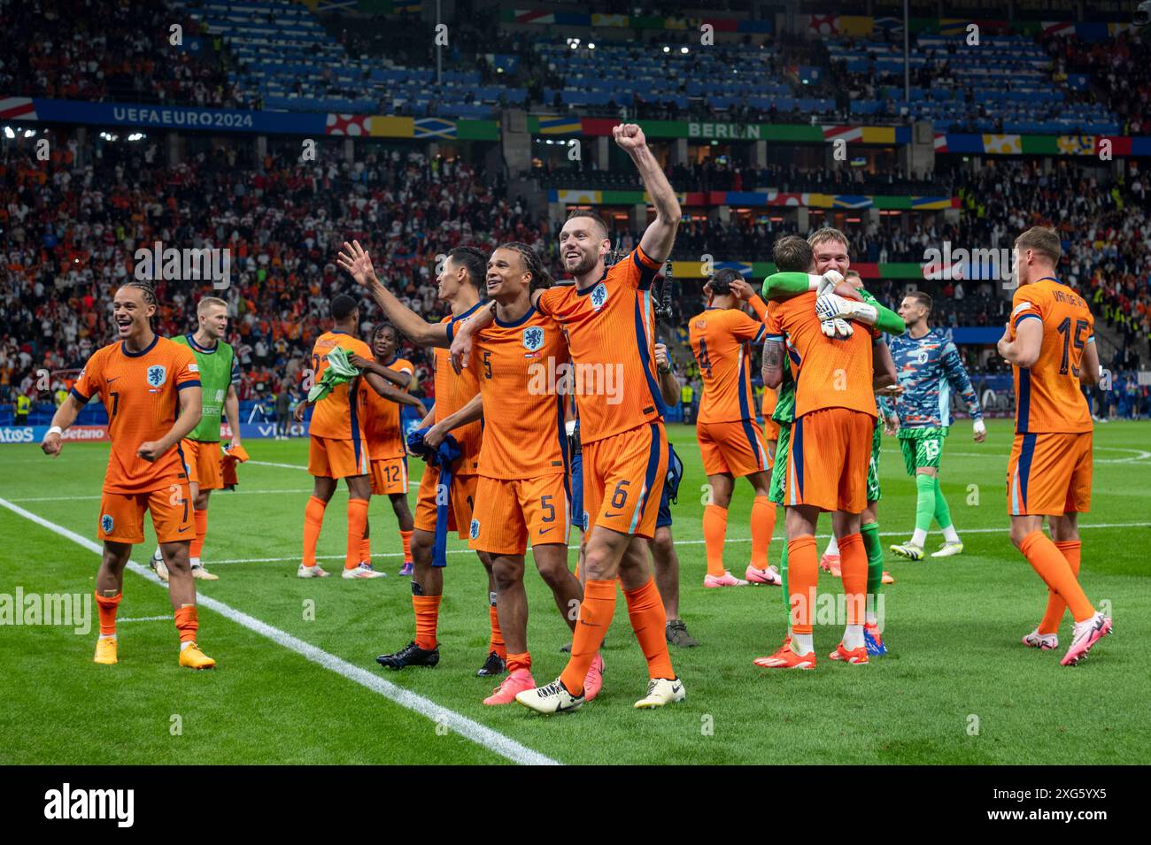 Berlin, Germany. 06th July, 2024. The Duch players celebrates after the ...