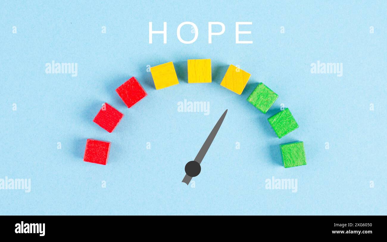 The word hope is standing on a paper, positive mindset, optimism for ...
