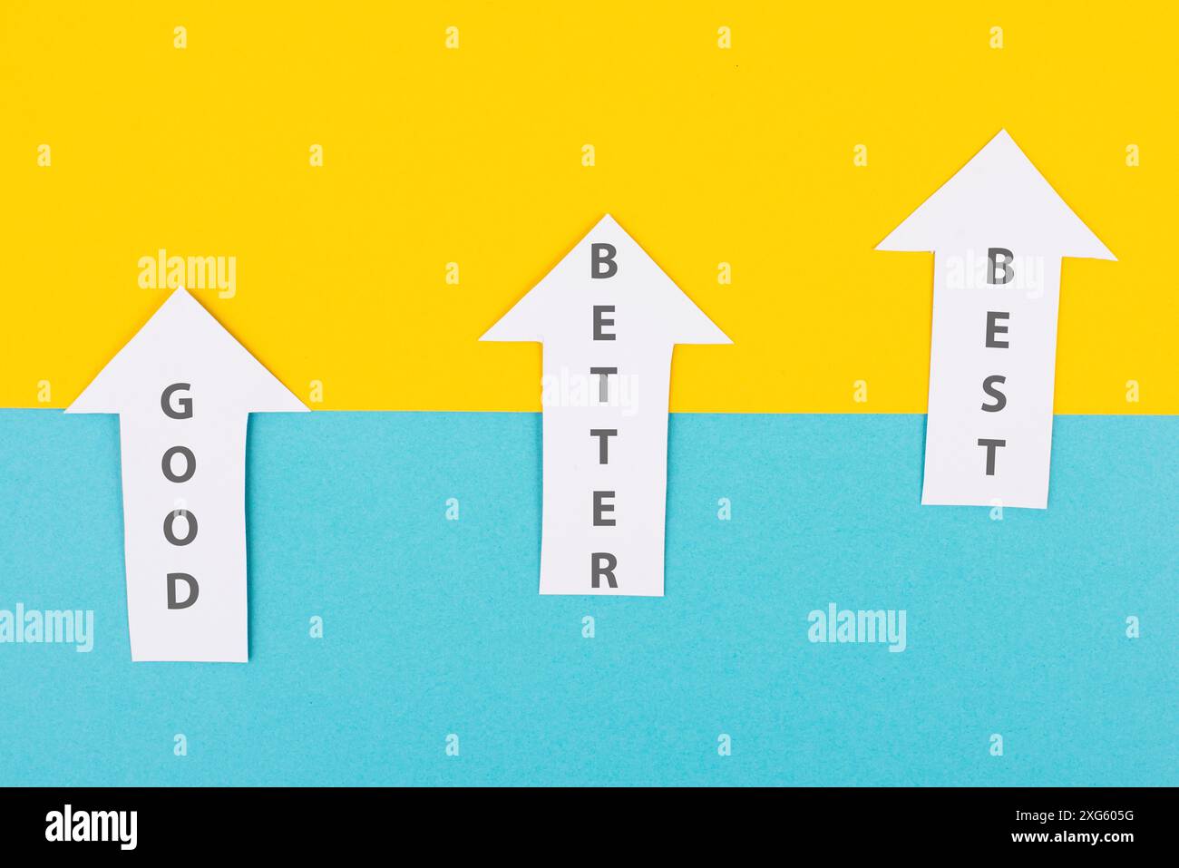 Good, better and best concept, step by step improving skills, education ...